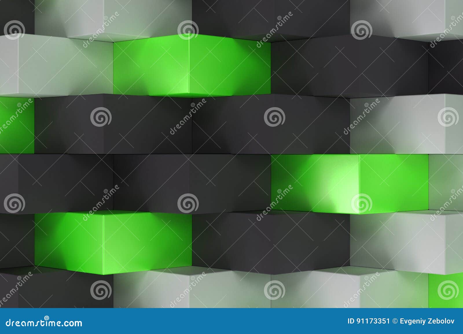 Pattern with Black, White and Green Rectangular Shapes Stock ...