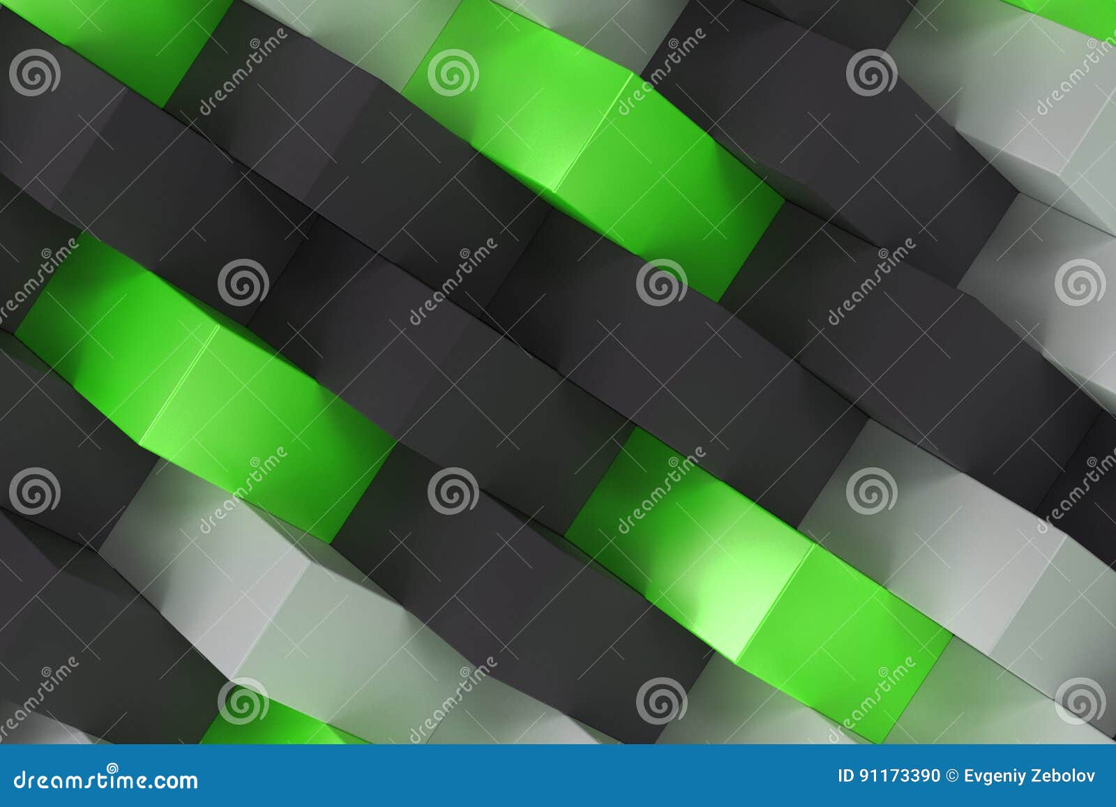 Pattern with Black, White and Green Rectangular Shapes Stock ...