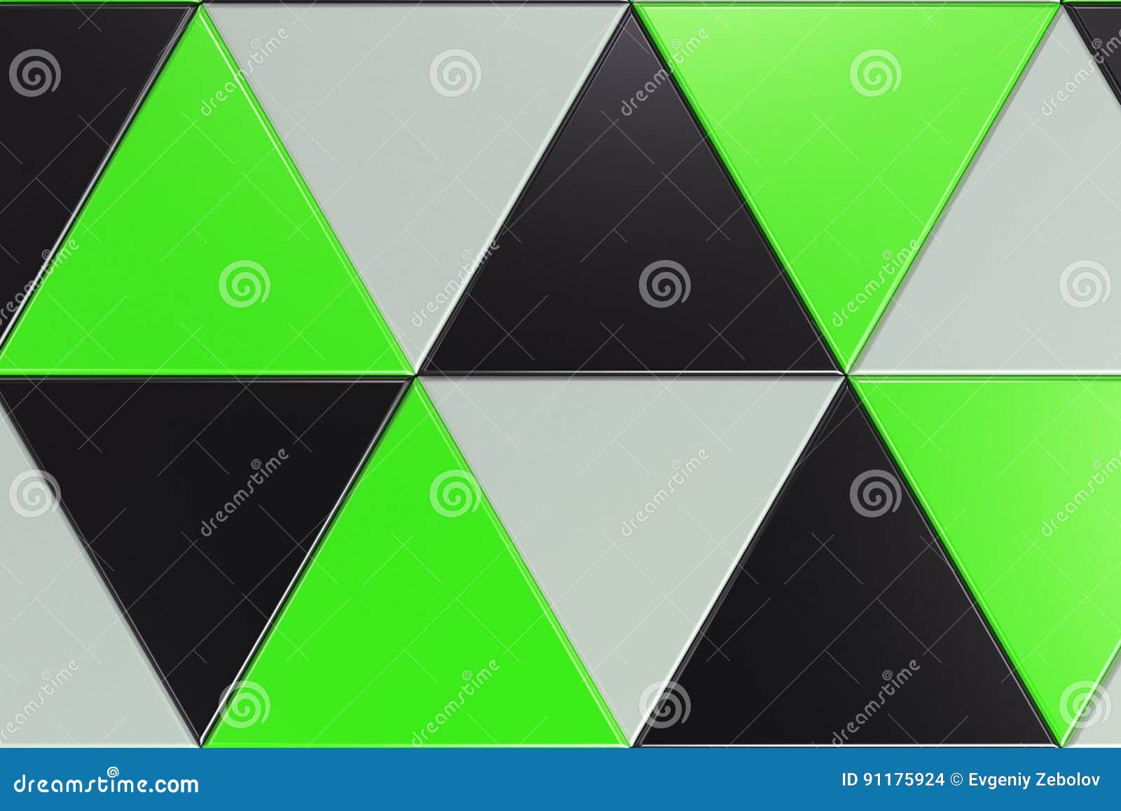 Pattern of Black, White and Green Triangle Prisms Stock Illustration ...