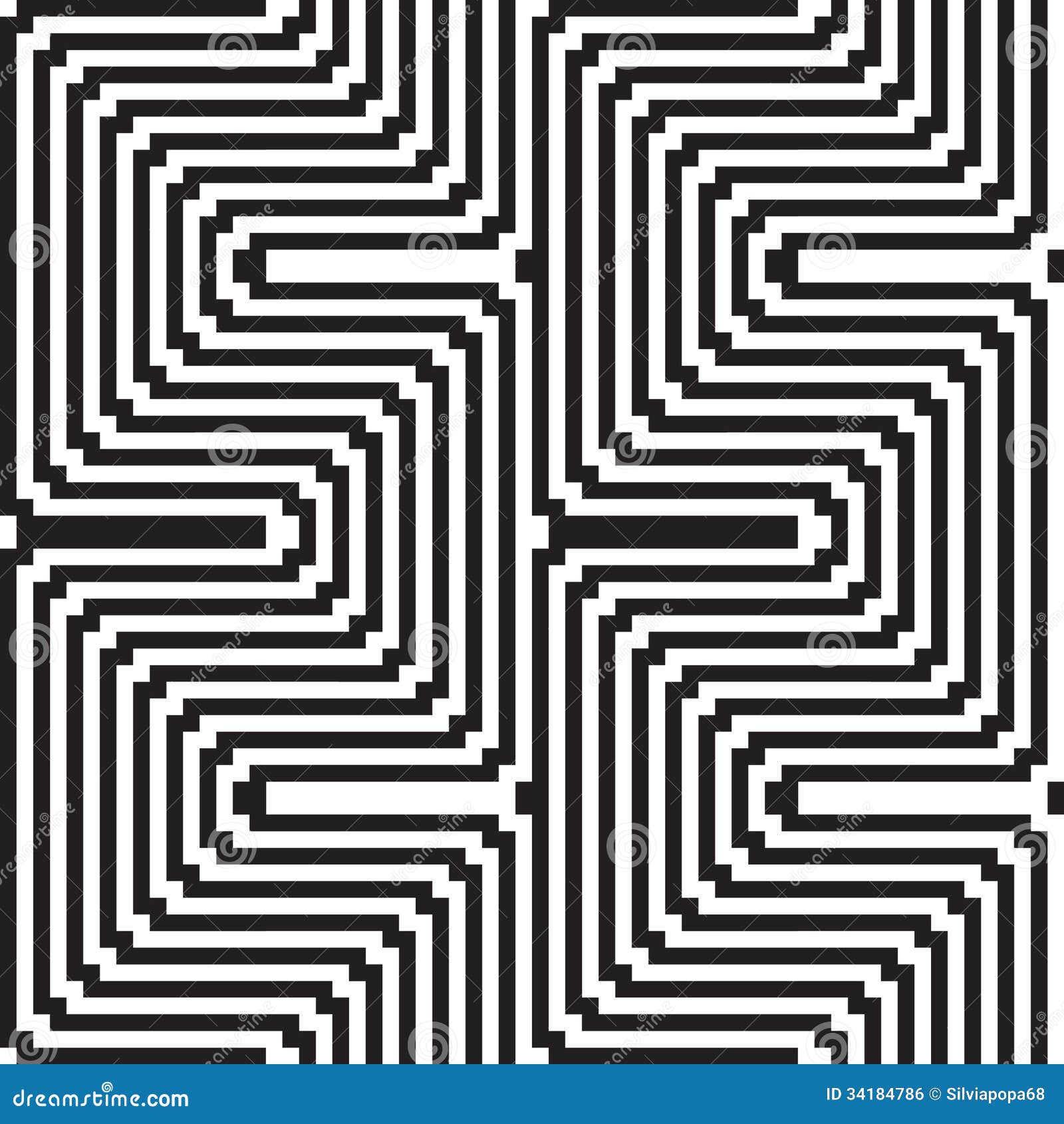Pattern In Black And White - Optical Illusion Stock Illustration ...