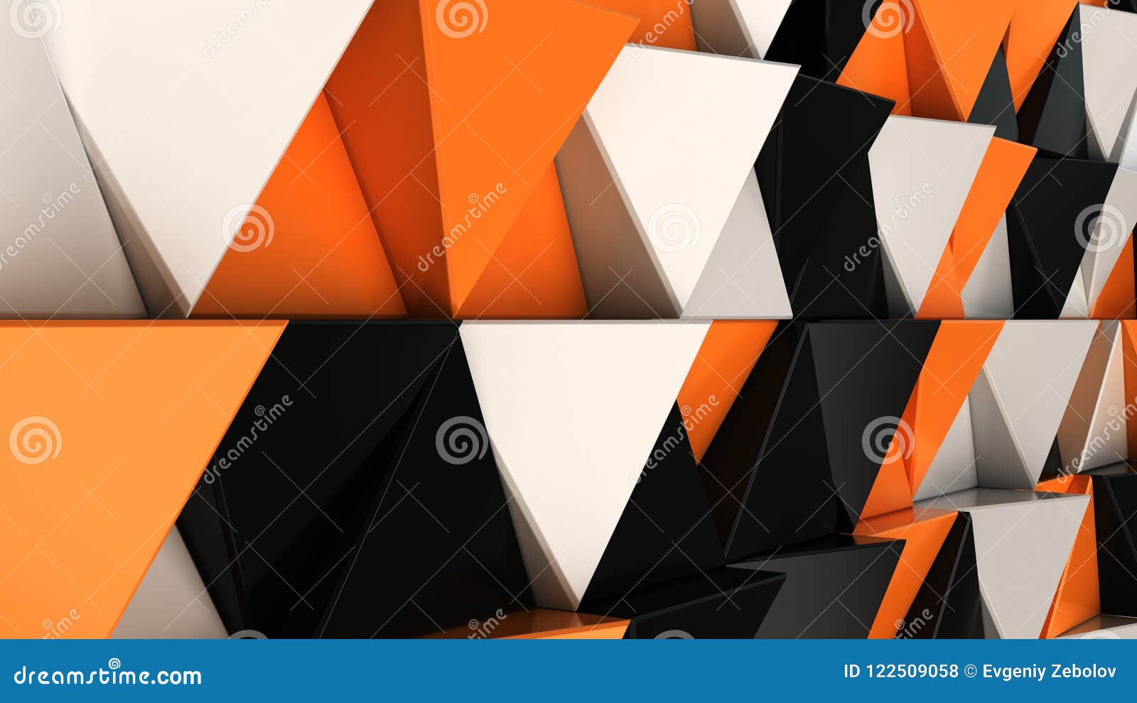 Pattern of Black, White and Orange Triangle Prisms Stock Illustration ...