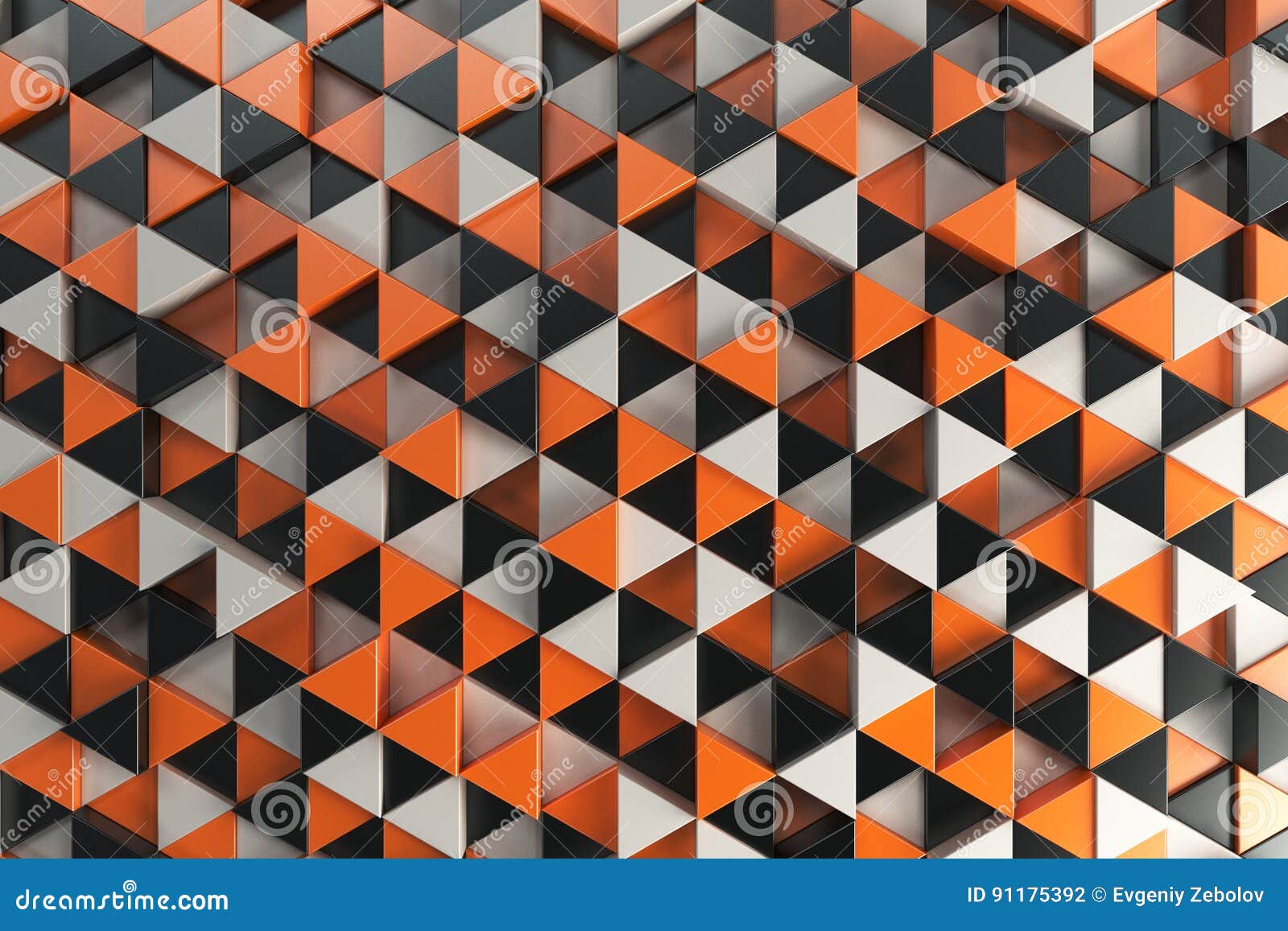 Pattern of Black, White and Orange Triangle Prisms Stock Illustration ...