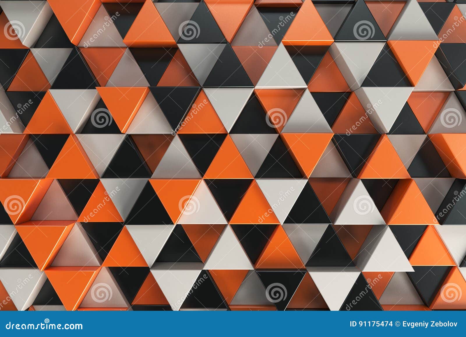 Pattern of Black, White and Orange Triangle Prisms Stock Illustration ...