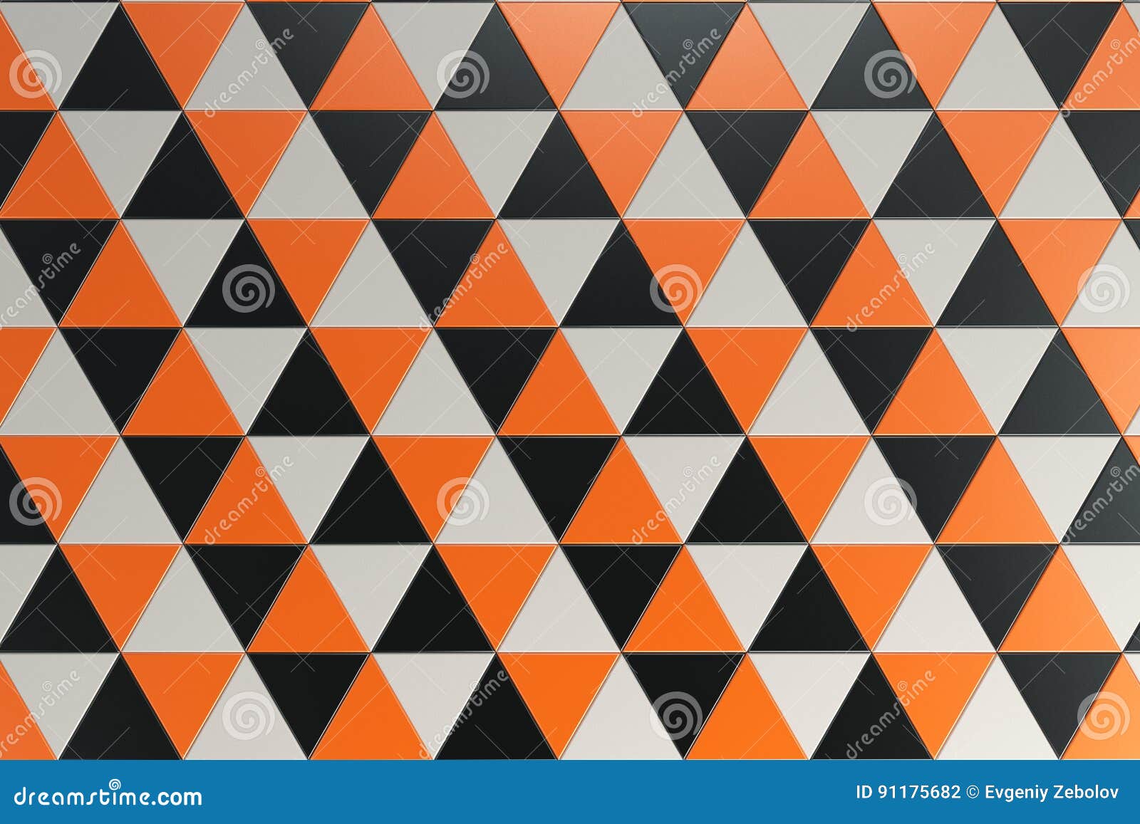 Pattern of Black, White and Orange Triangle Prisms Stock Illustration ...