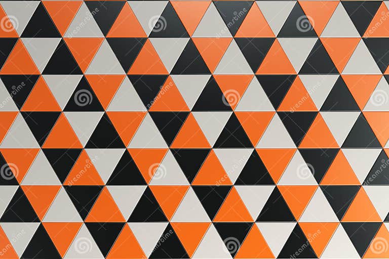 Pattern of Black, White and Orange Triangle Prisms Stock Illustration ...