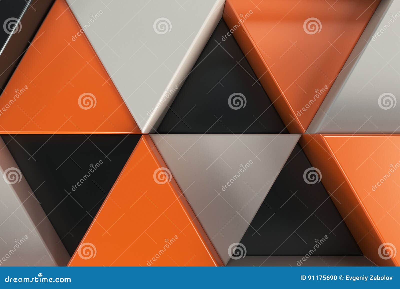 Pattern of Black, White and Orange Triangle Prisms Stock Illustration ...