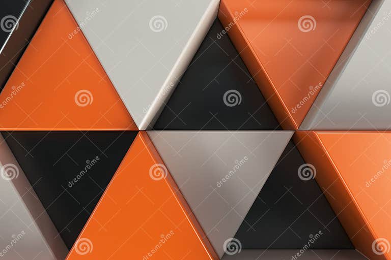 Pattern of Black, White and Orange Triangle Prisms Stock Illustration ...