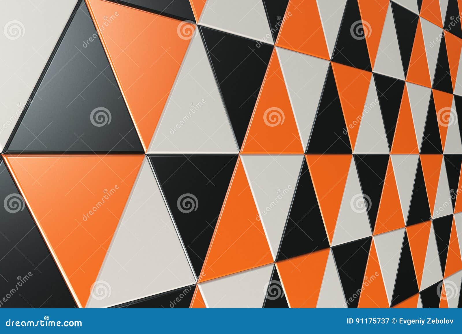 Pattern of Black, White and Orange Triangle Prisms Stock Illustration ...