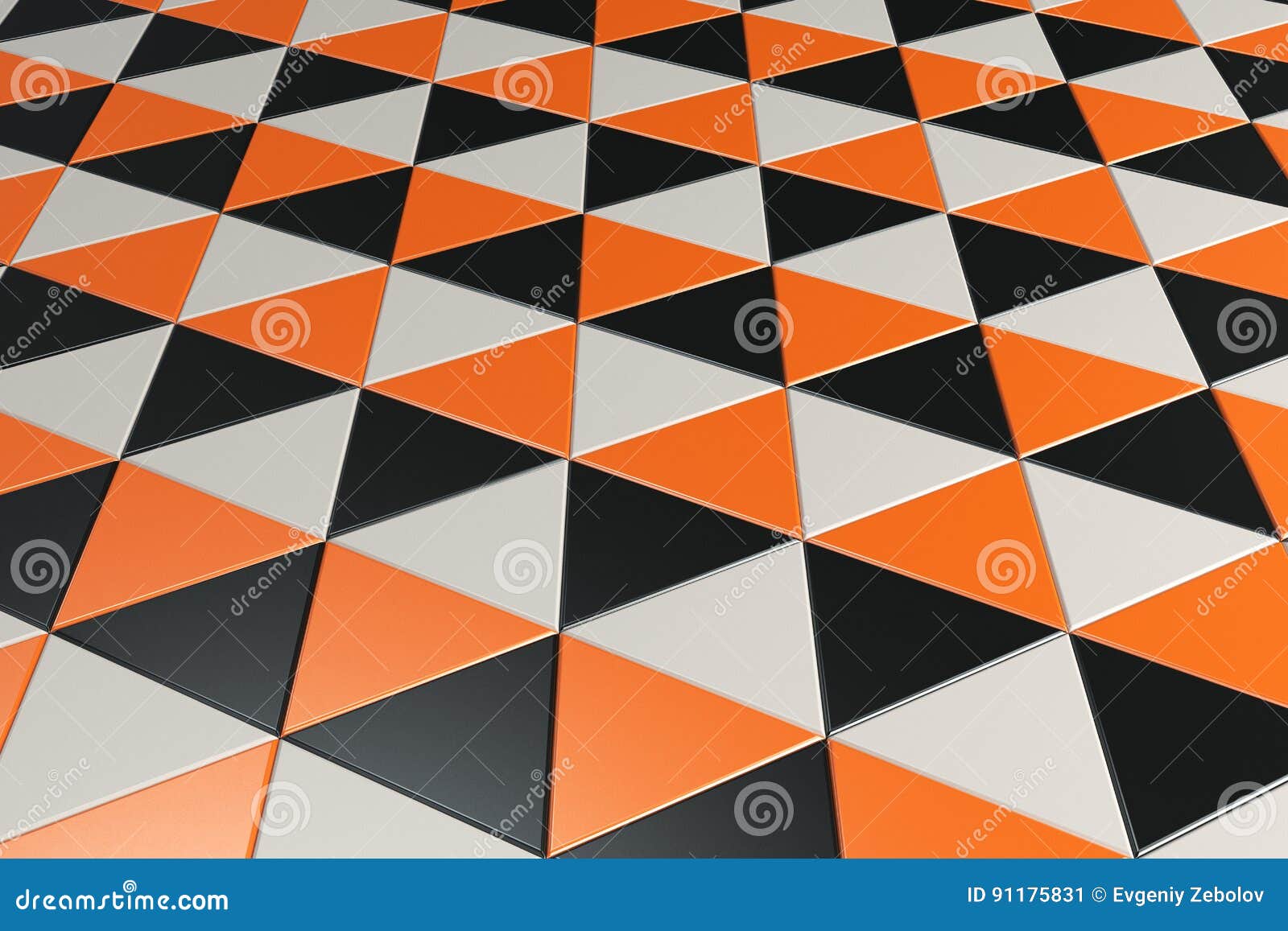 Pattern of Black, White and Orange Triangle Prisms Stock Illustration ...