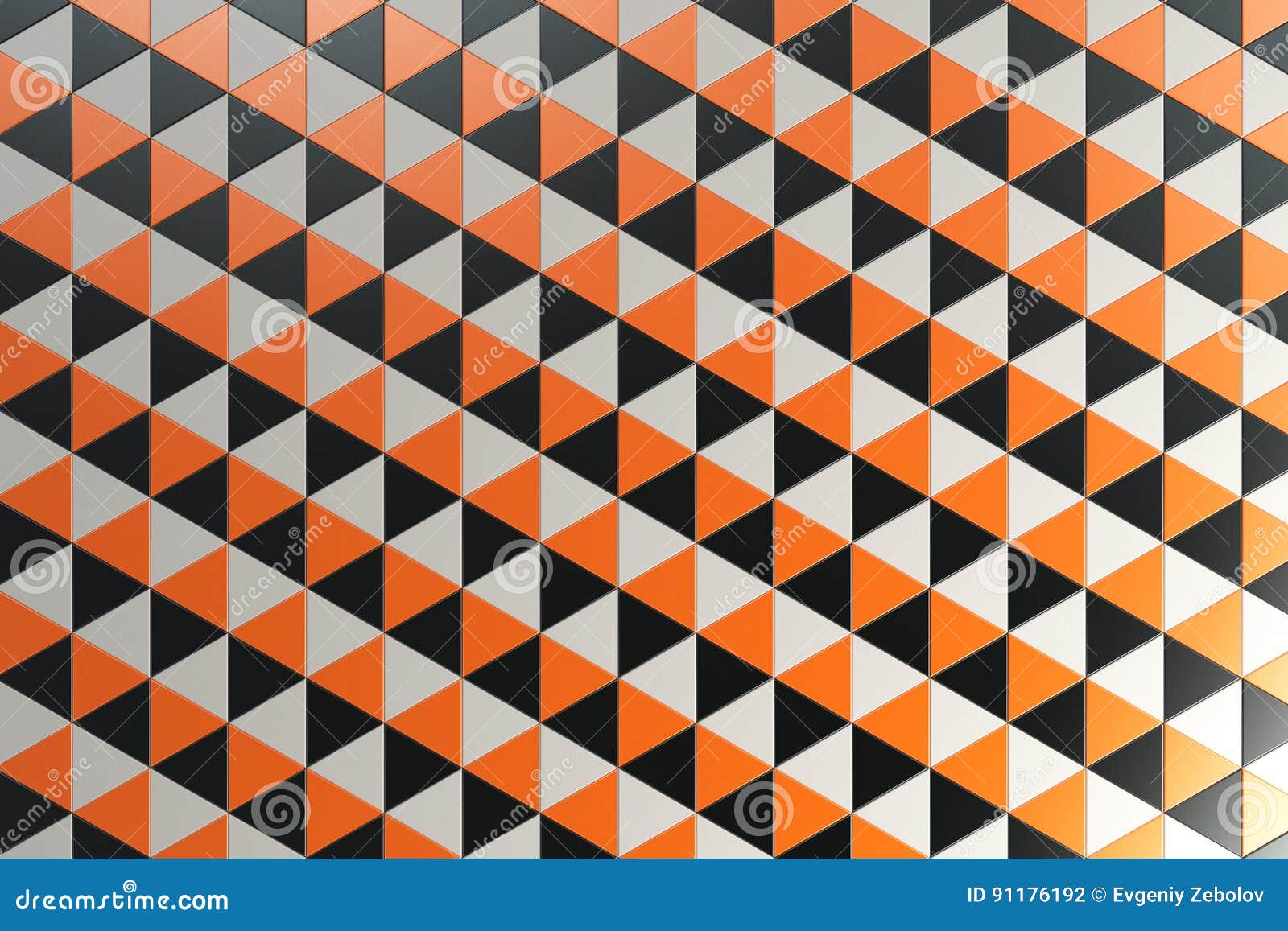 Pattern of Black, White and Orange Triangle Prisms Stock Illustration ...
