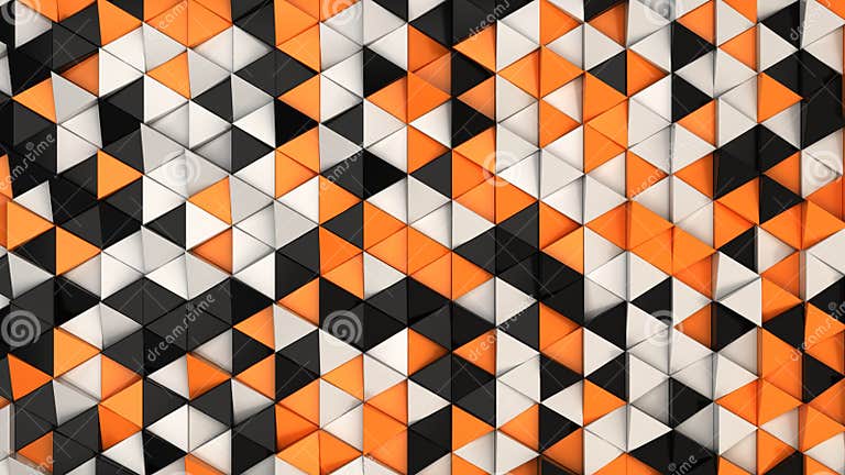 Pattern of Black, White and Orange Triangle Prisms Stock Illustration ...