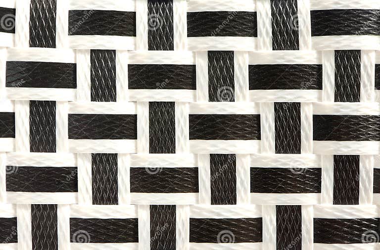 Pattern of Black and White Plastic Woven Basket Handmade. Texture of ...
