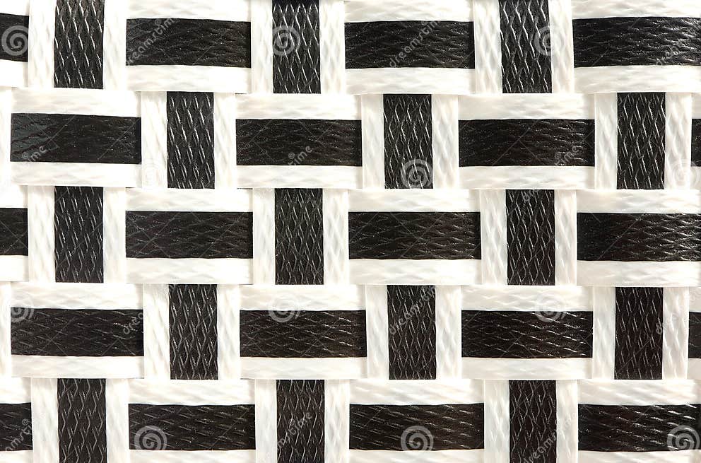 Pattern of Black and White Plastic Woven Basket Handmade. Texture of ...