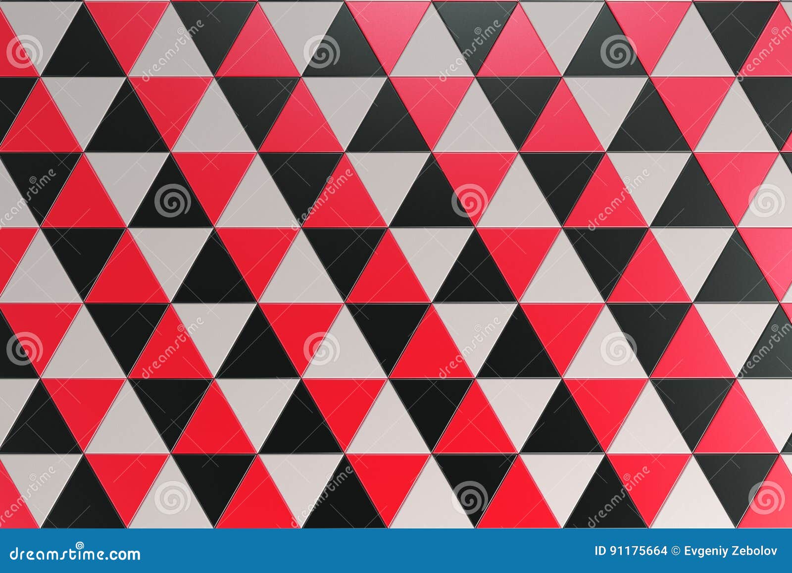 Pattern of Black, White and Red Triangle Prisms Stock Illustration ...