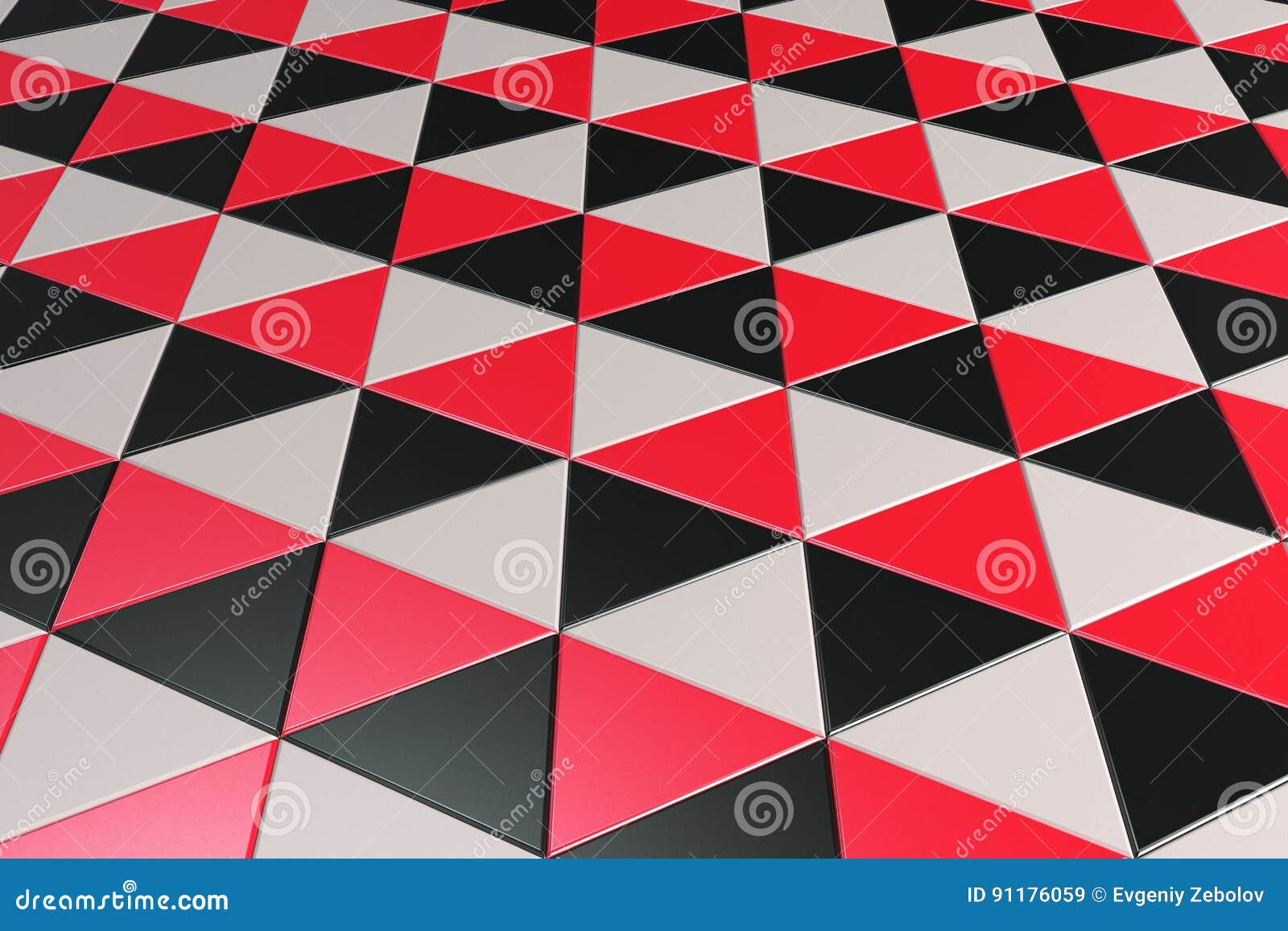 Pattern of Black, White and Red Triangle Prisms Stock Illustration ...