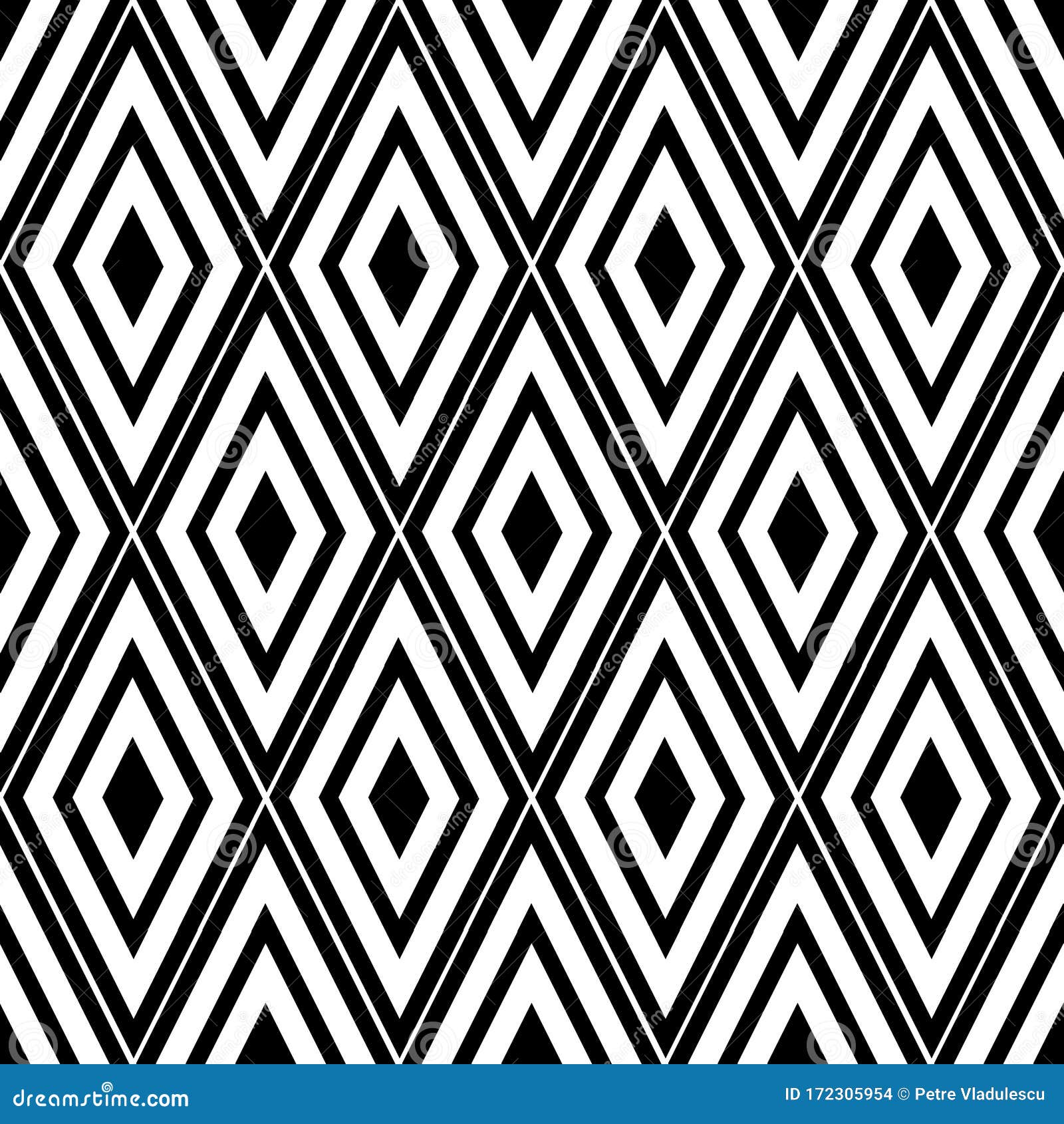Pattern with Black and White Rhombus, Modern Stylish Image. Stock ...
