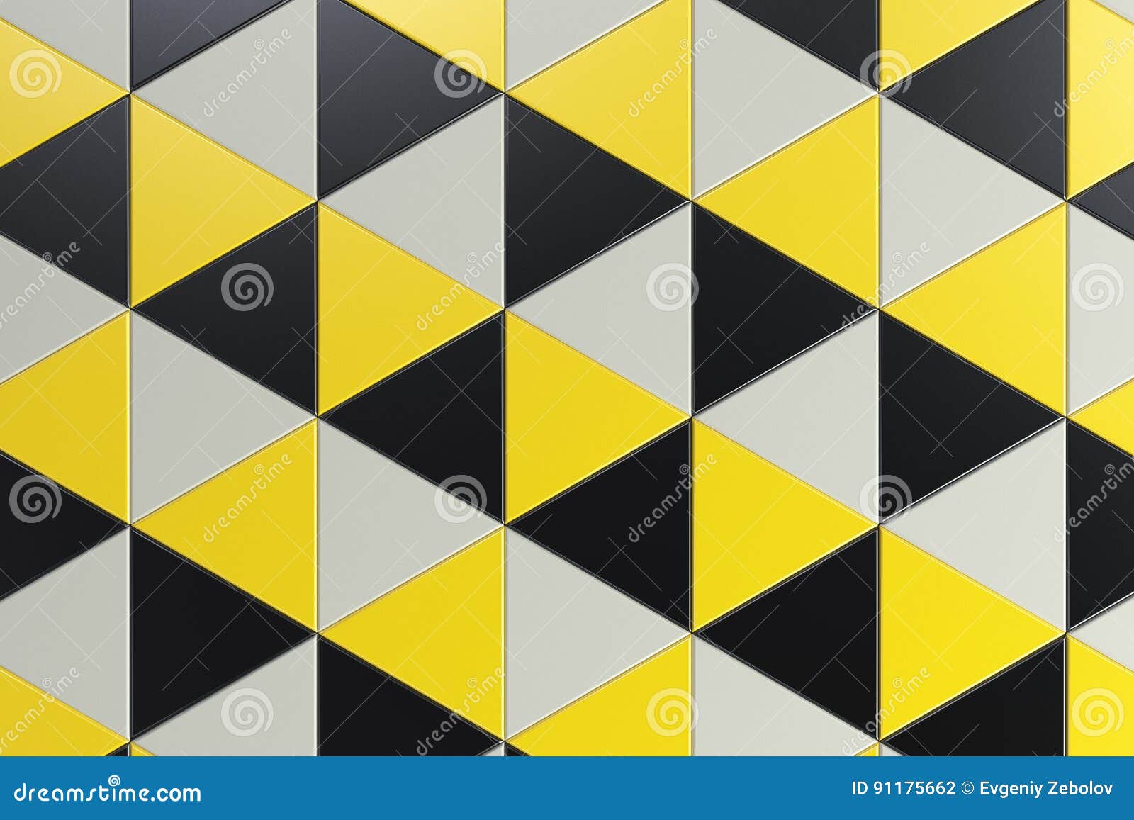 Pattern of Black, White and Yellow Triangle Prisms Stock Illustration ...