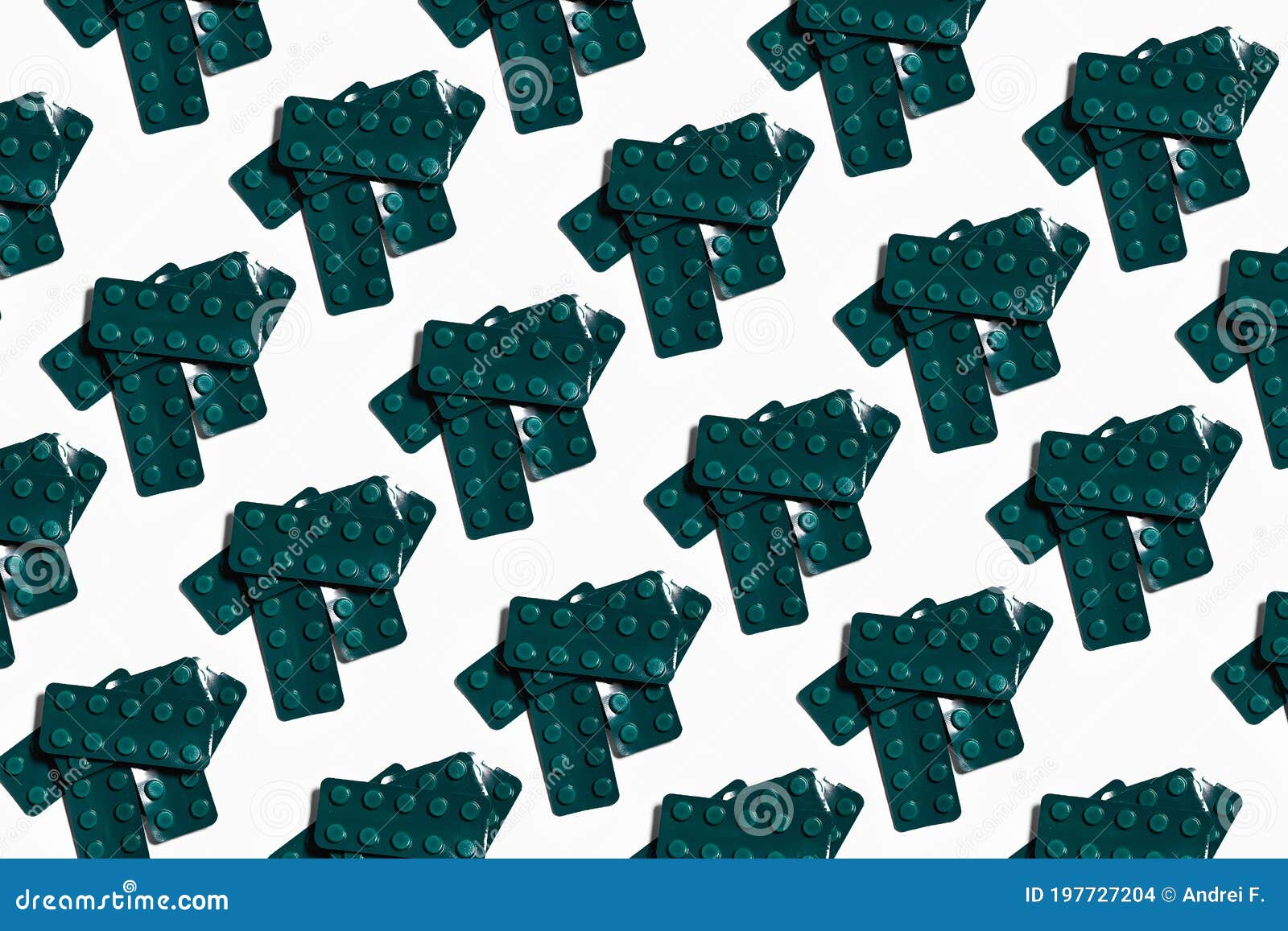 Pattern of Blisters with Pills Isolated on White Background. Stock ...