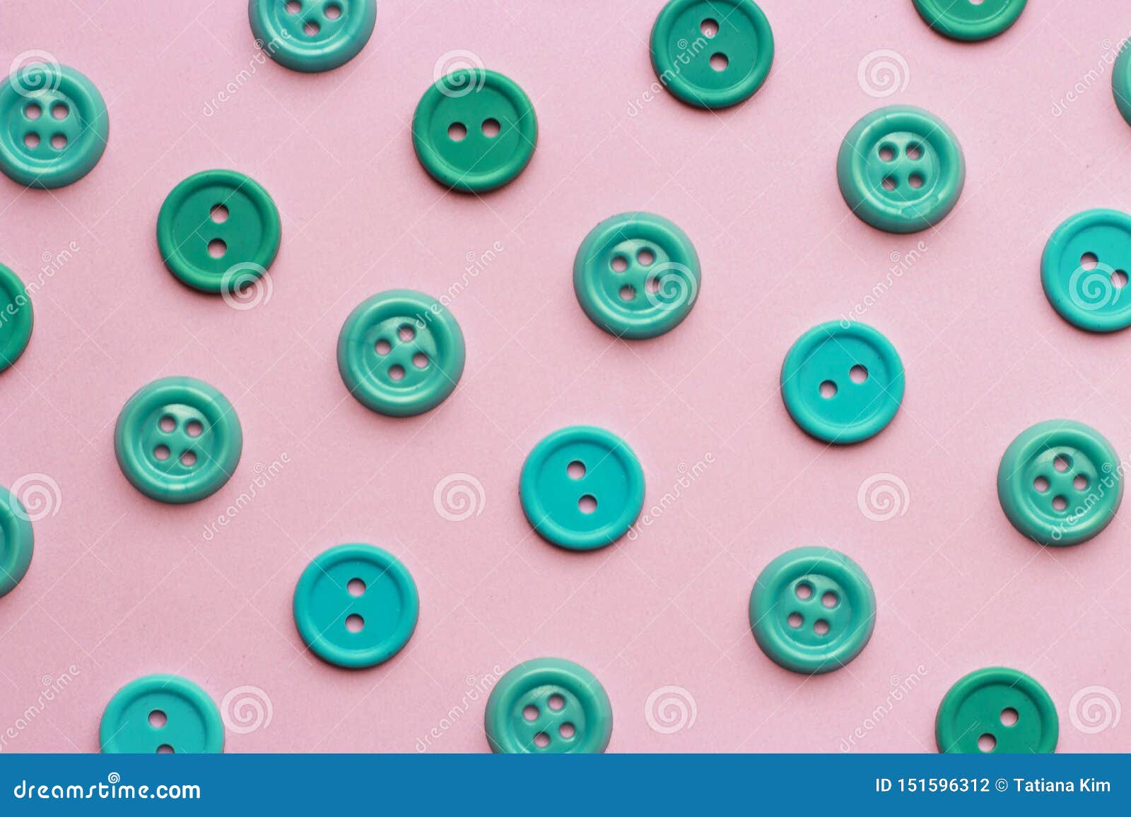 Pattern of Blue Buttons on a Pink Background Close-up. Concept ...