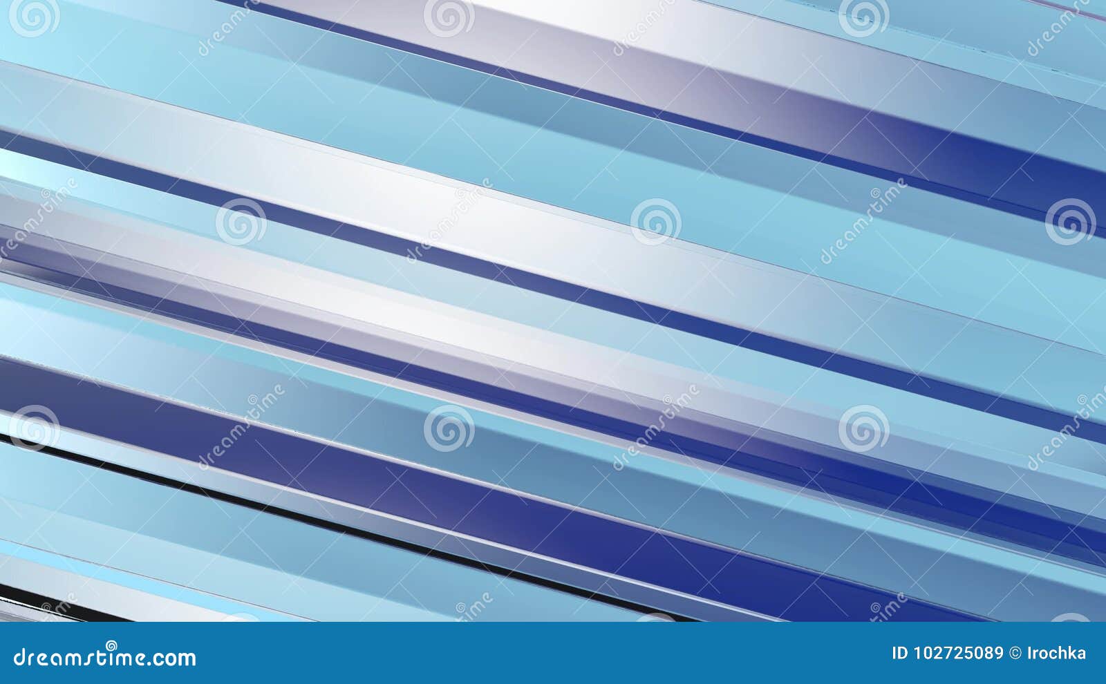 Pattern of Blue Color Strips Prisms. Abstract Background. 3D Rendering ...