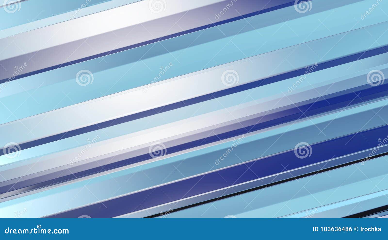 Pattern of Blue Color Strips Prisms. Abstract Background. 3D Rendering ...