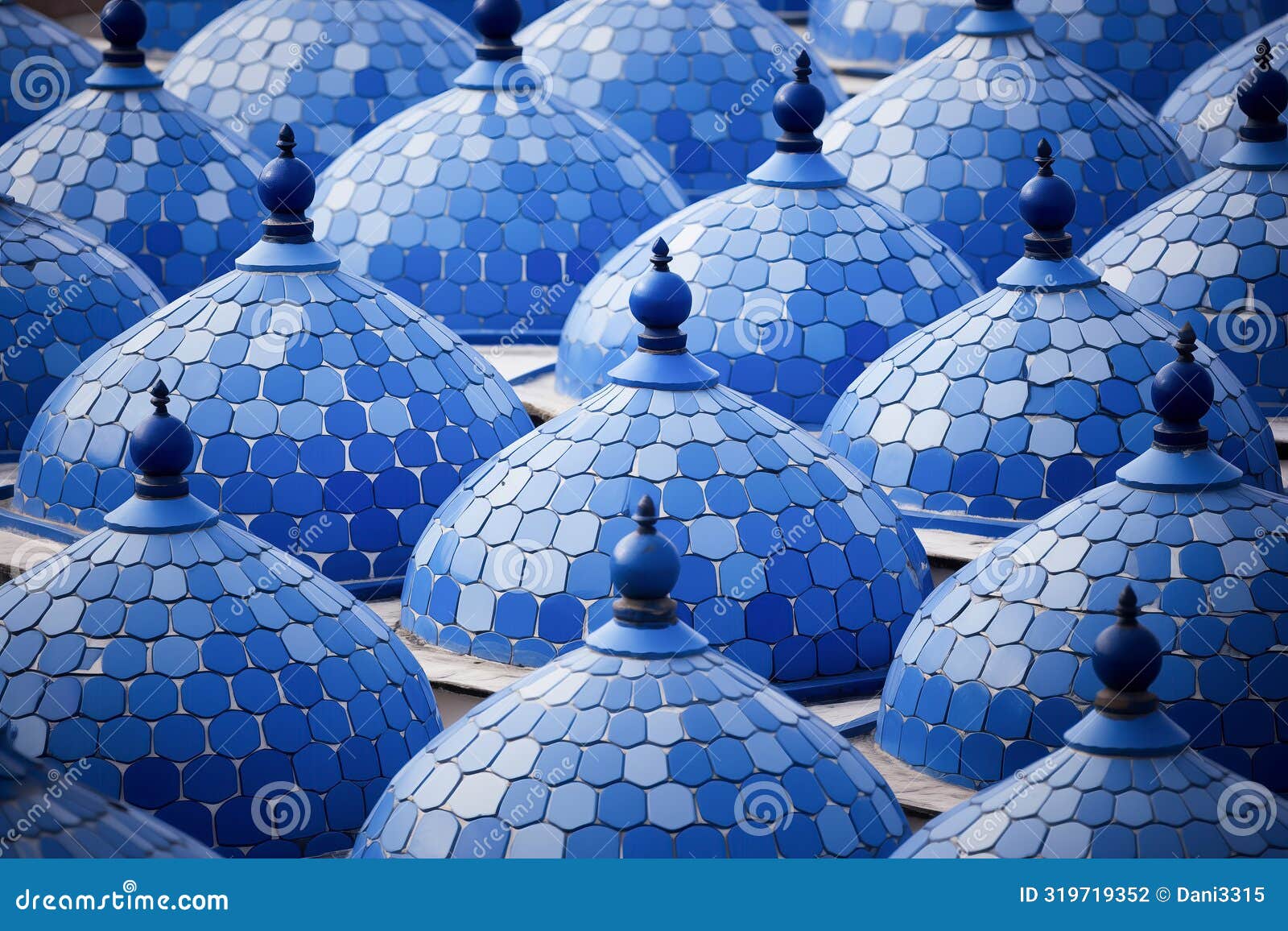 Pattern of Blue Domes in Islamic Architecture Stock Illustration ...