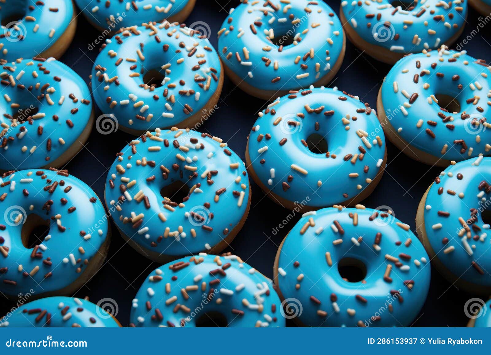 Pattern Blue Donuts Background. Generate Ai Stock Illustration ...