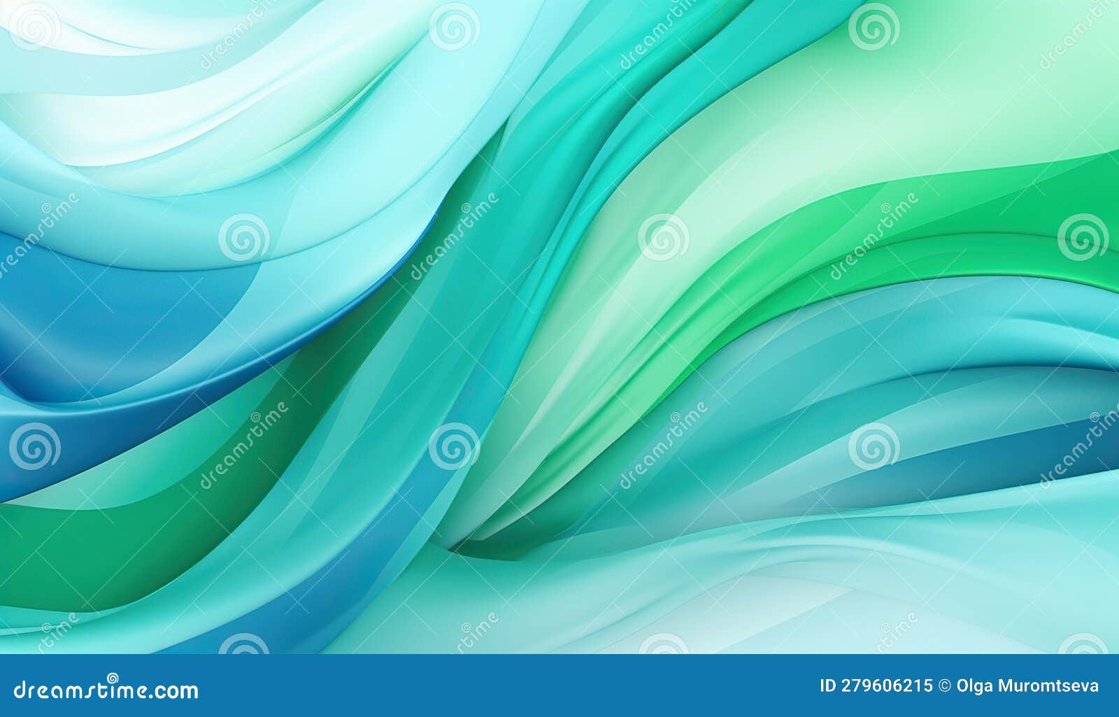 A Green and Blue Wavy Background. Generative AI Stock Illustration ...