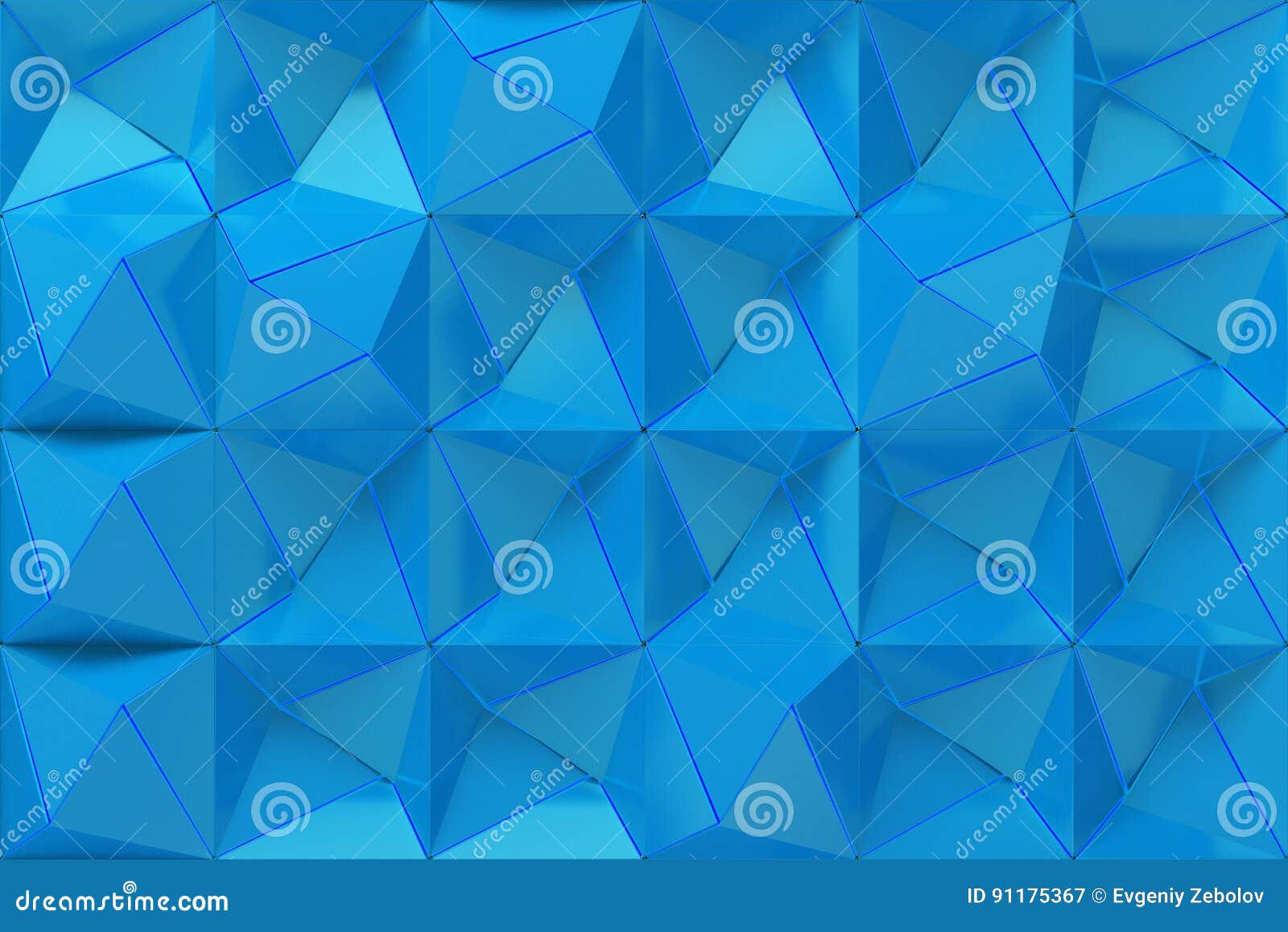 Pattern of Blue Pyramid Shapes Stock Illustration - Illustration of ...