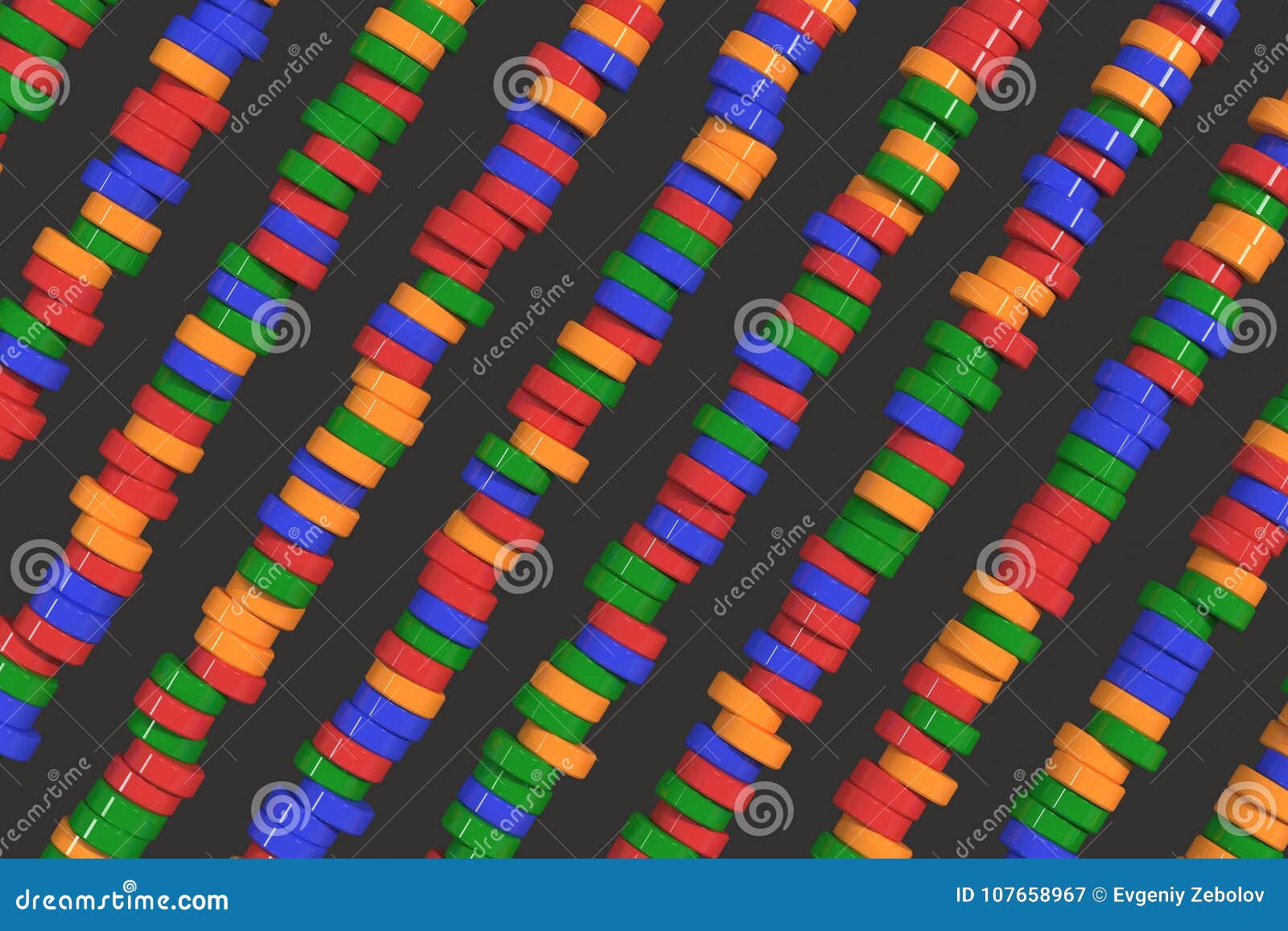 Pattern of Blue, Red and Green Cylinder Tablets on Black Background ...