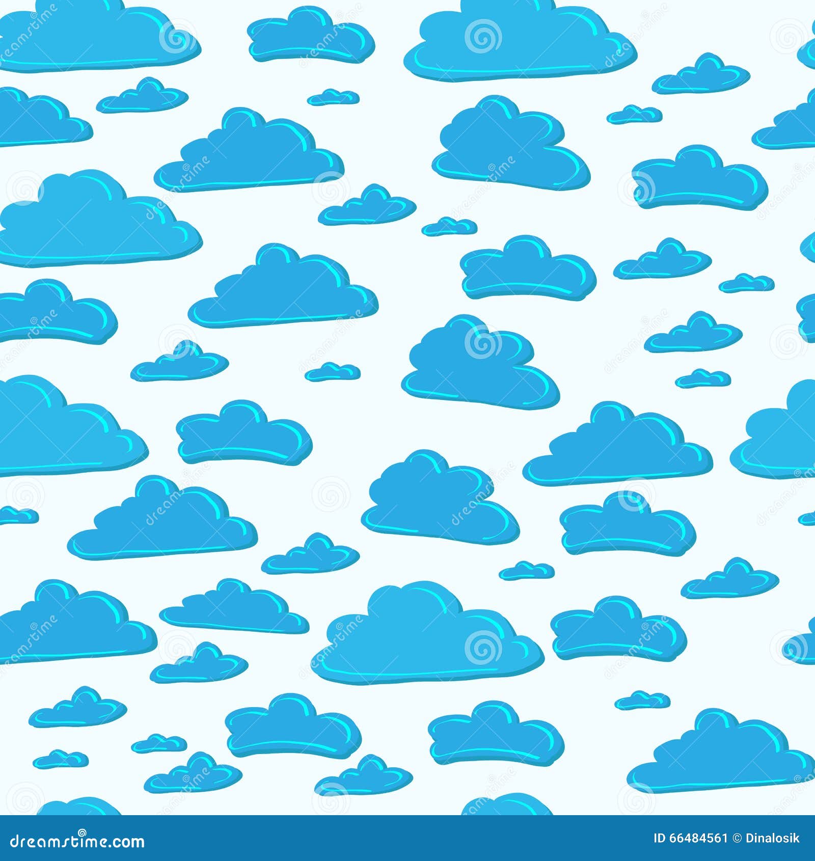 Pattern of Blue Sky with Clouds Stock Illustration - Illustration of ...