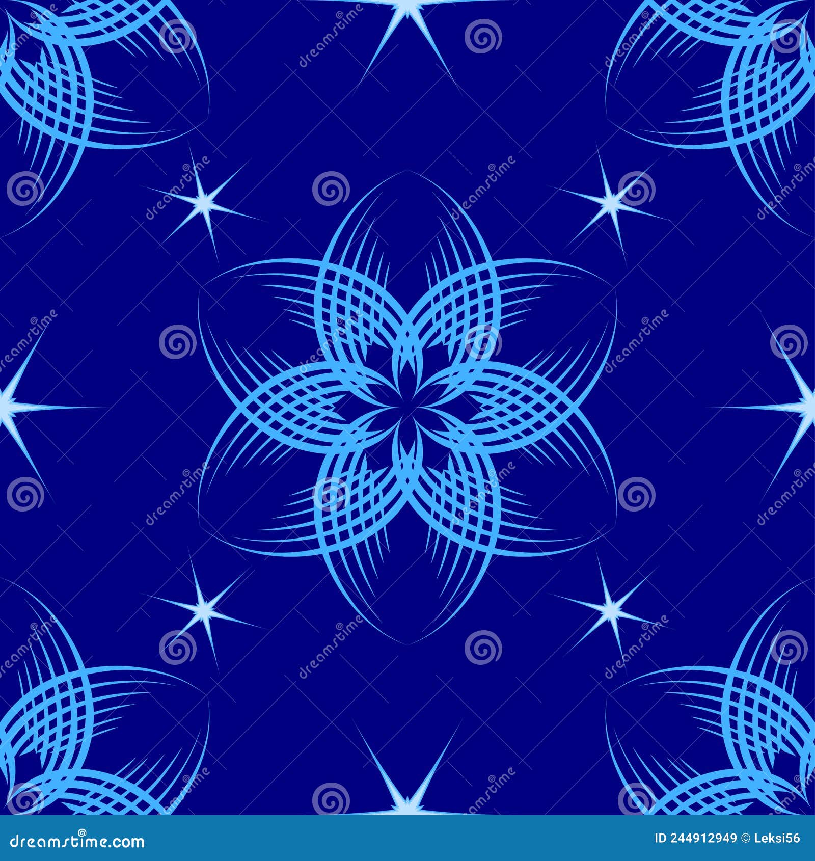 Pattern Blue Star Abstract Wallpaper Geometry Modern Stock Vector ...