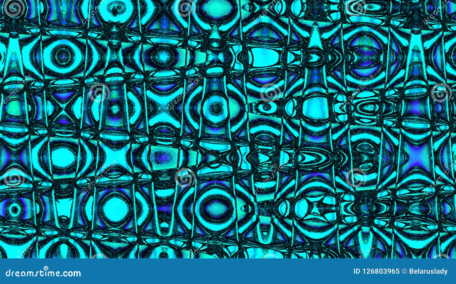 Aztec Pattern in Blue and Teal on Dark Background Stock Illustration ...