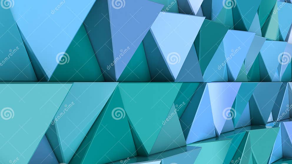 Pattern of Blue Triangle Prisms Stock Illustration - Illustration of ...