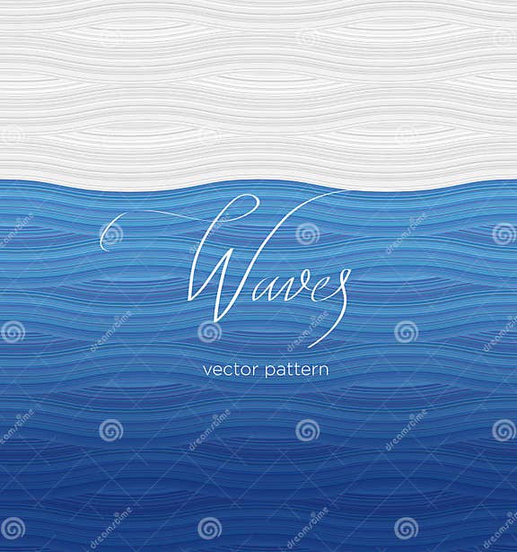 Pattern Blue and White Waves, Calligraphy, Lettering Stock Vector ...
