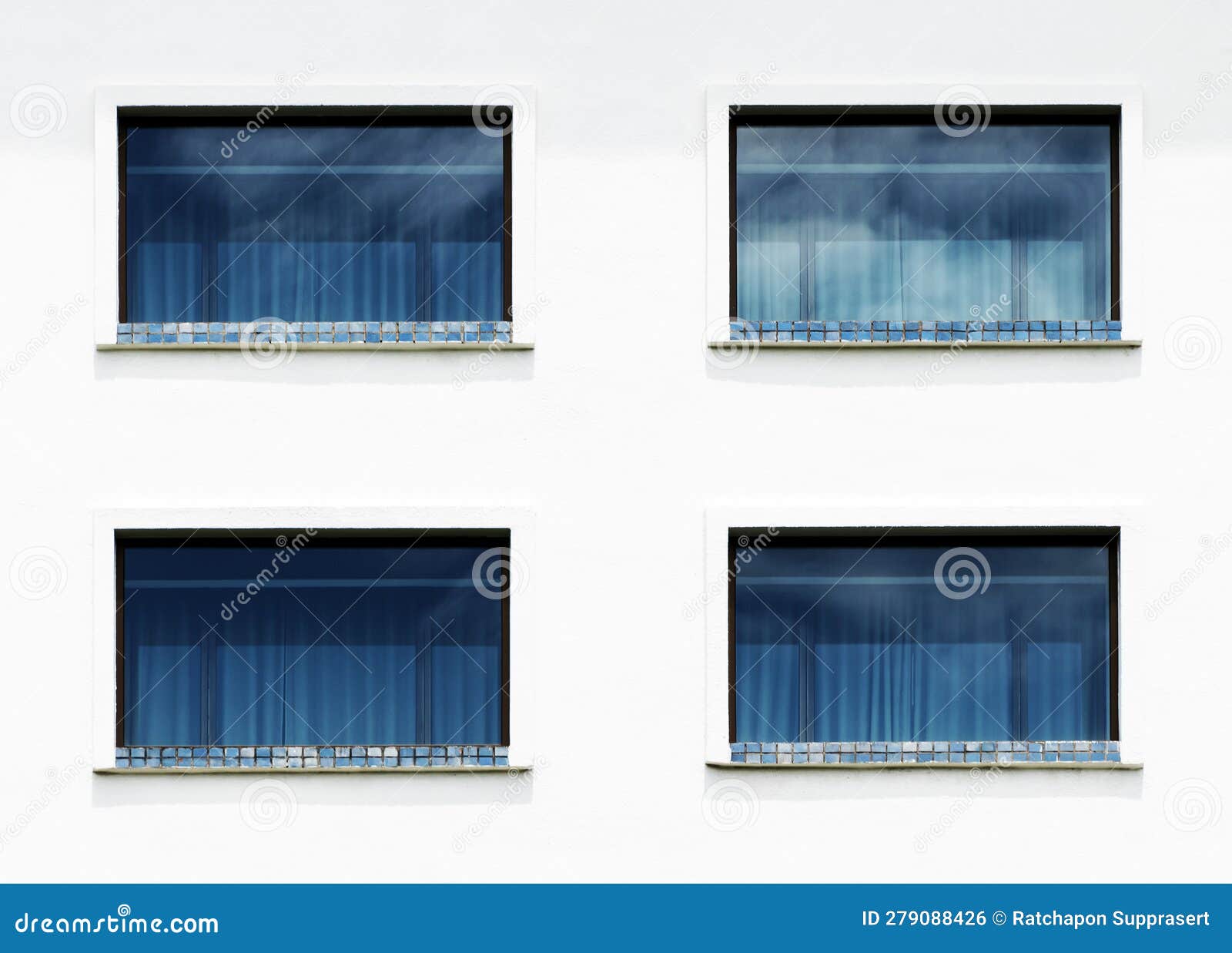 Pattern Blue Window Glass on Hotel Buliding Stock Photo - Image of ...