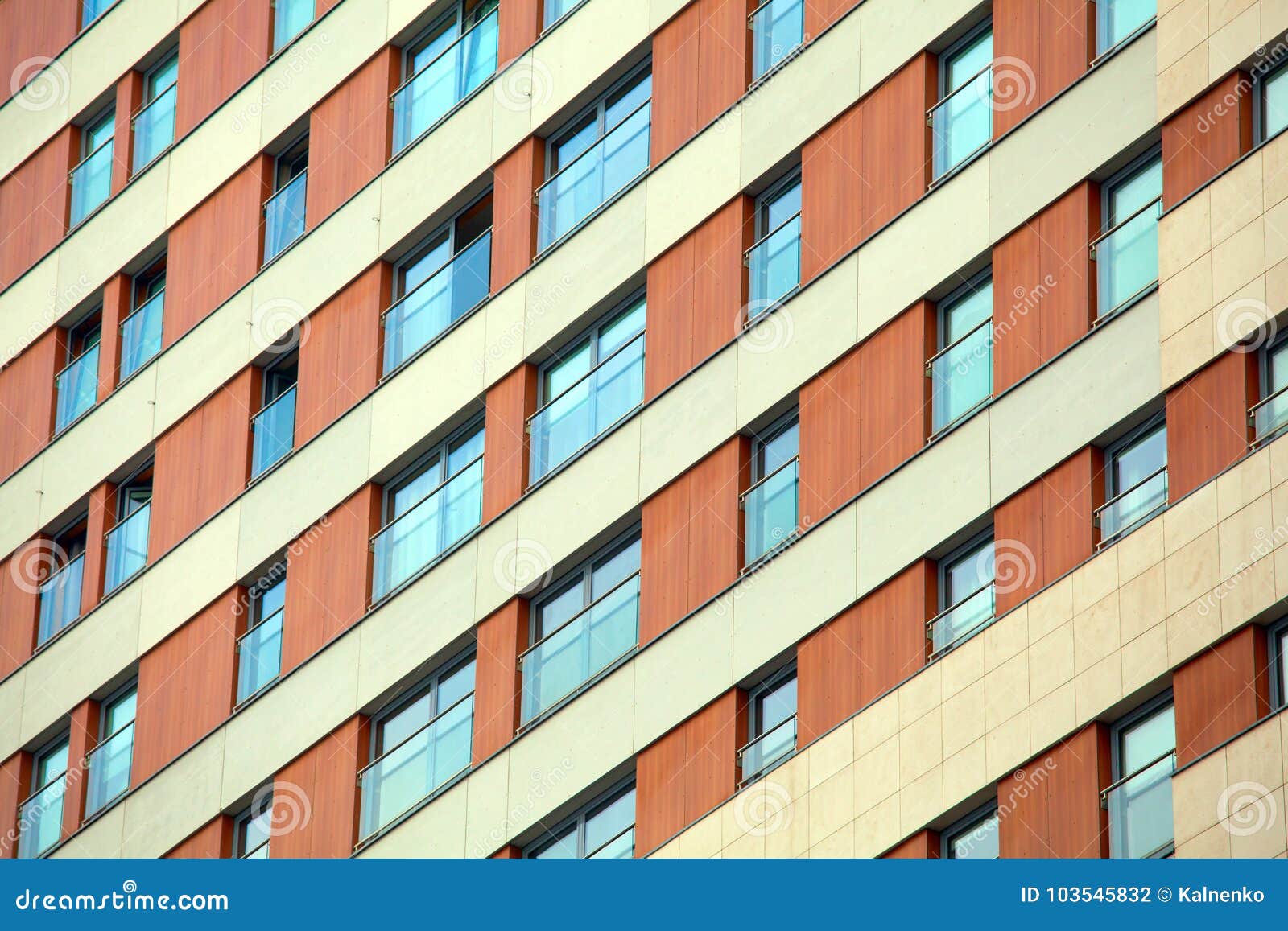 The Pattern of Blue Windows at the Building Stock Photo - Image of ...