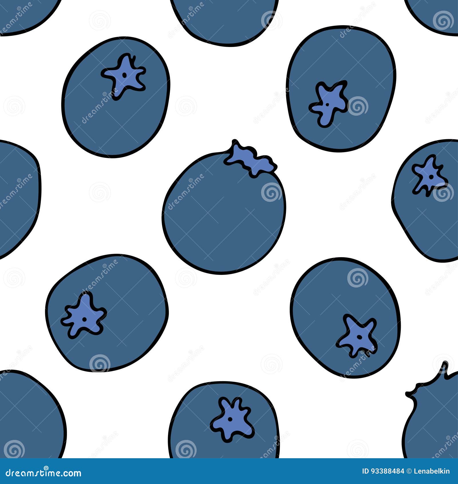 Pattern with blueberries stock vector. Illustration of drawn - 93388484