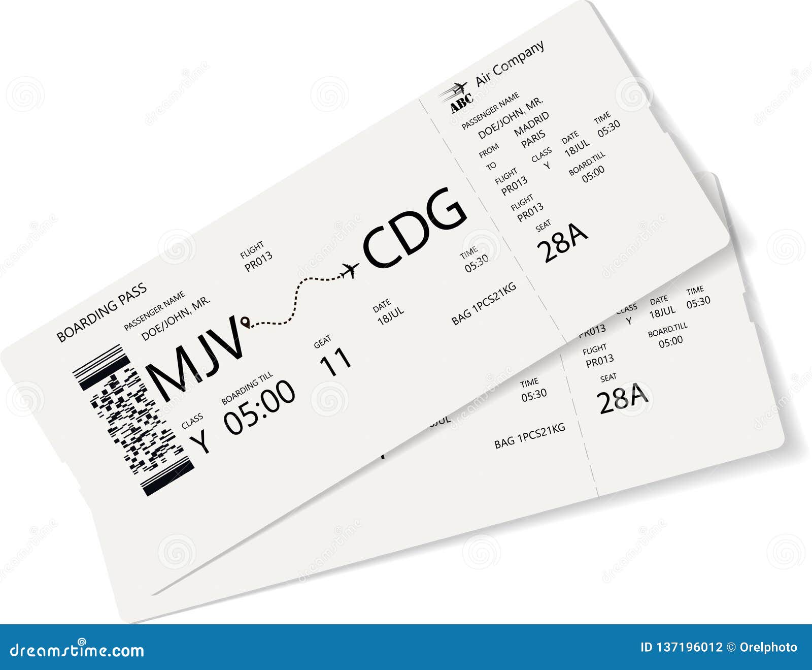 Pattern of a Boarding Pass and Air Ticket Stock Vector - Illustration ...