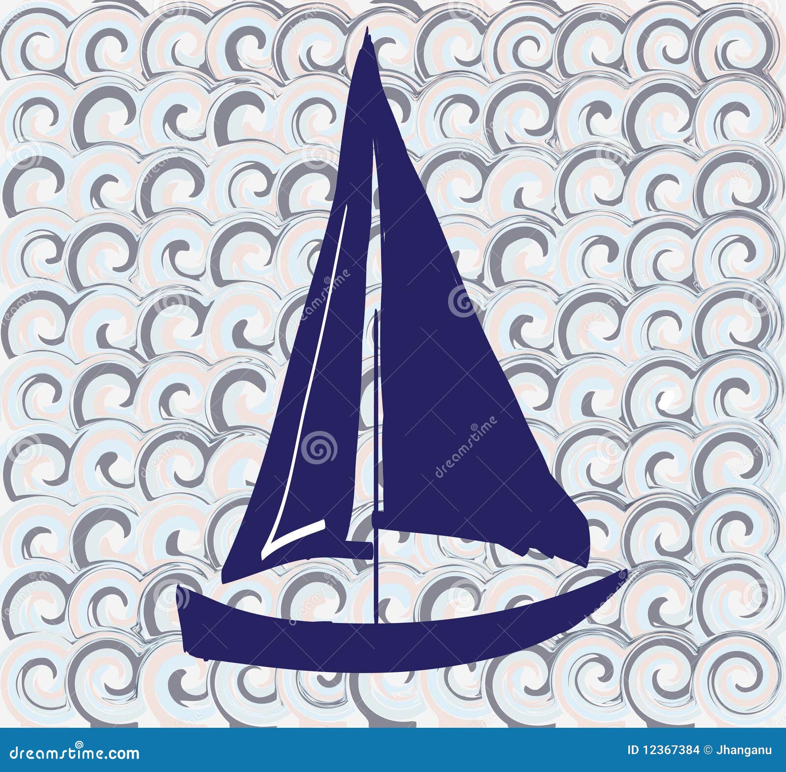 Pattern with a boat stock vector. Illustration of graphic - 12367384