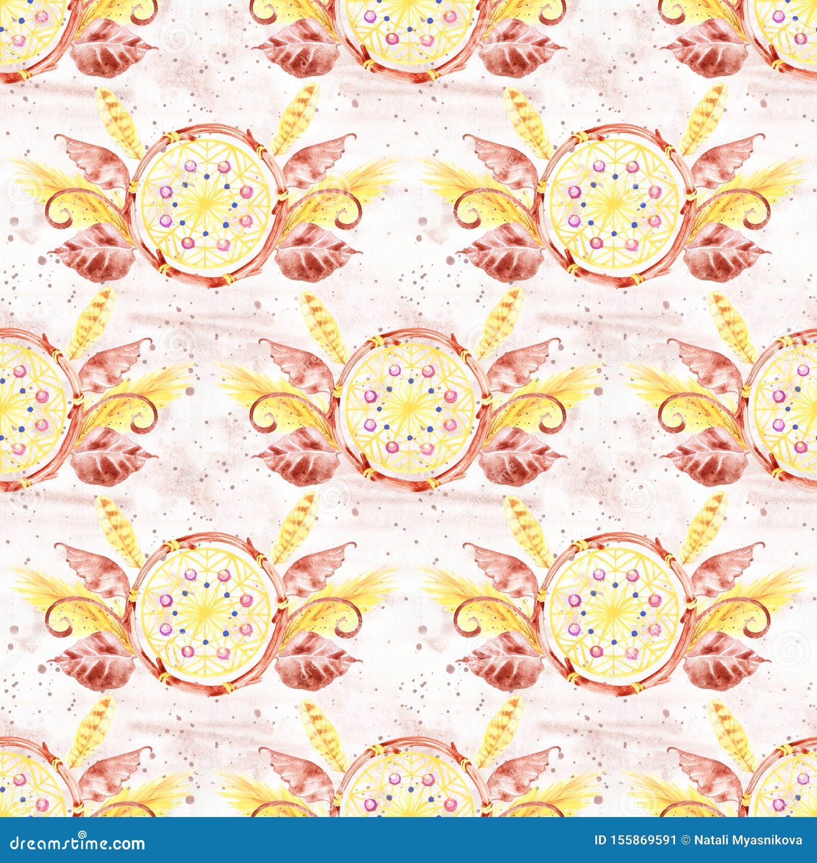 Pattern in Boho Style. Seamless Texture Hand Drawn. Illustration for ...