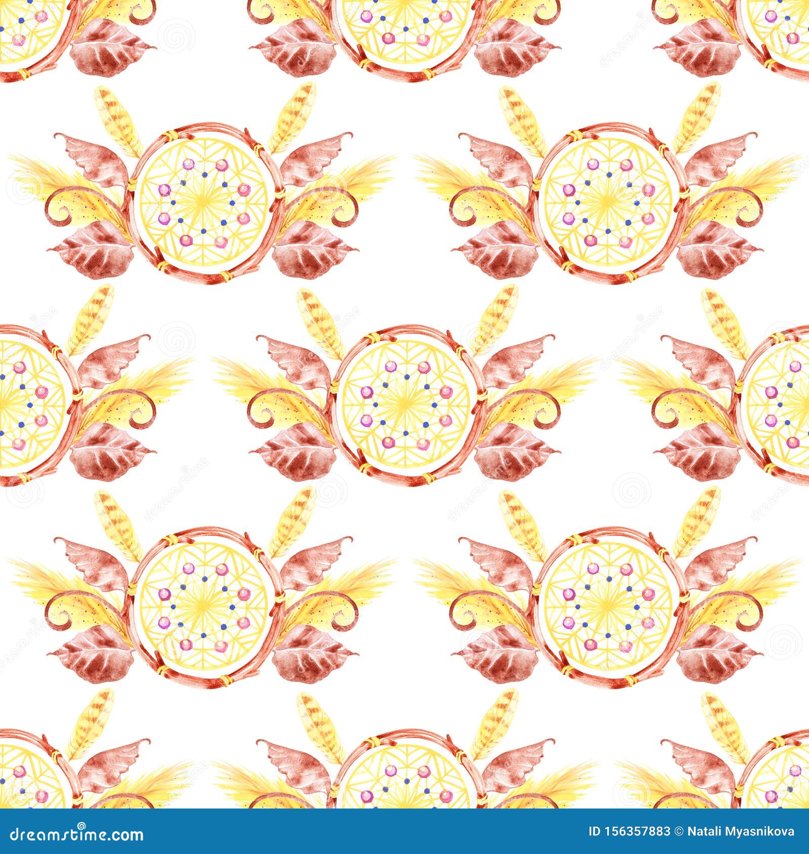 Pattern in Boho Style. Seamless Texture Hand Drawn. Illustration for ...