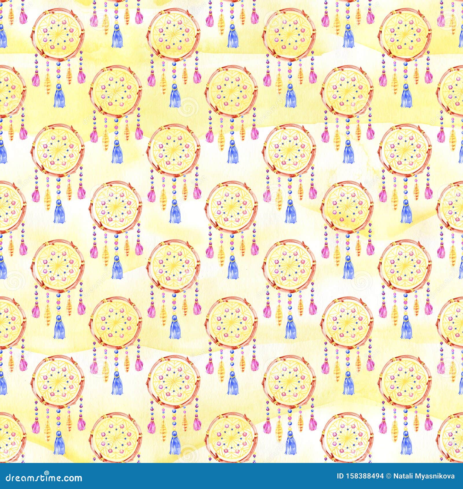 Pattern in Boho Style. Seamless Texture Hand Drawn. Illustration for ...