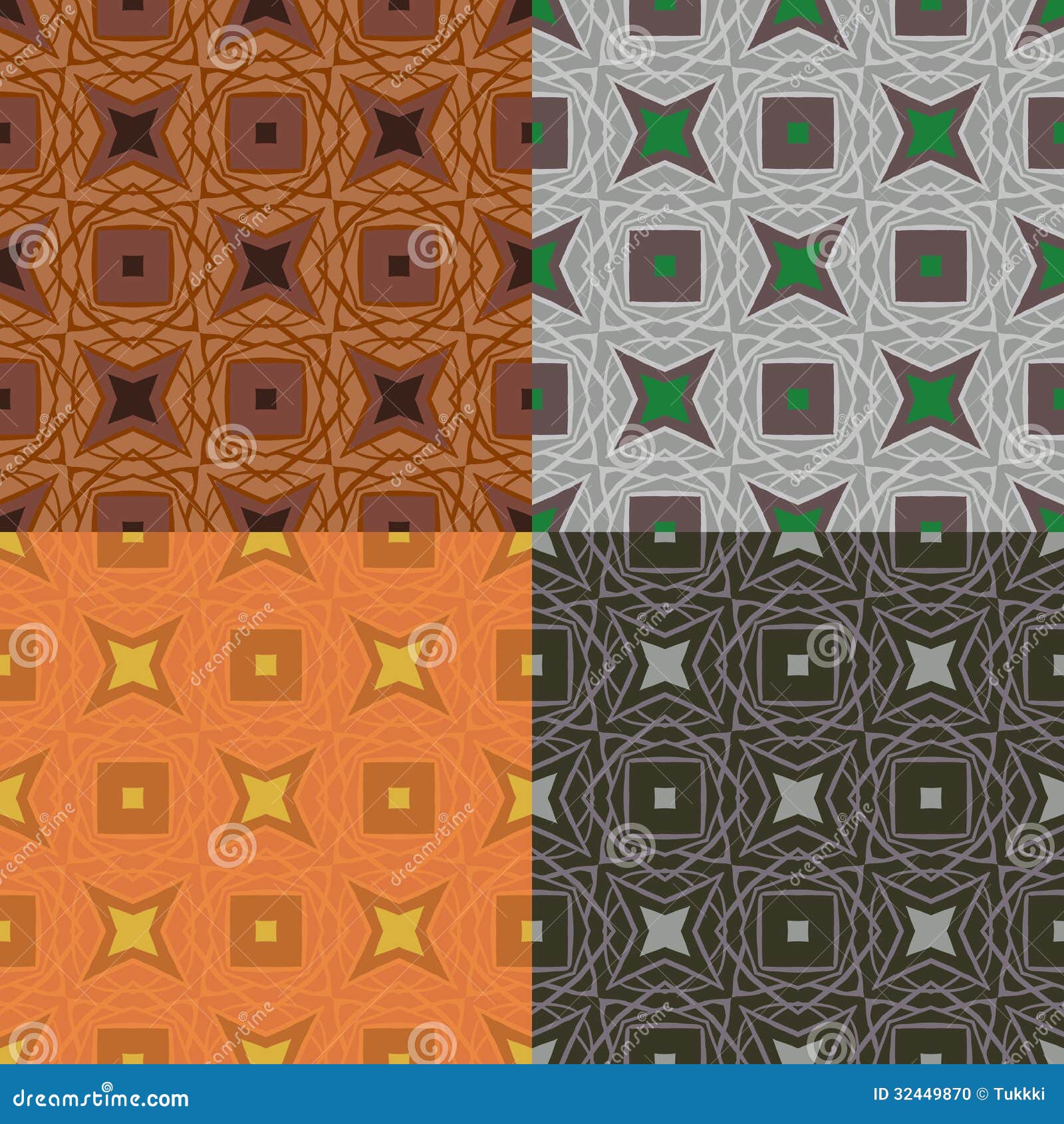 Pattern with Bold Geometric Shapes in 1970s Style Stock Vector ...