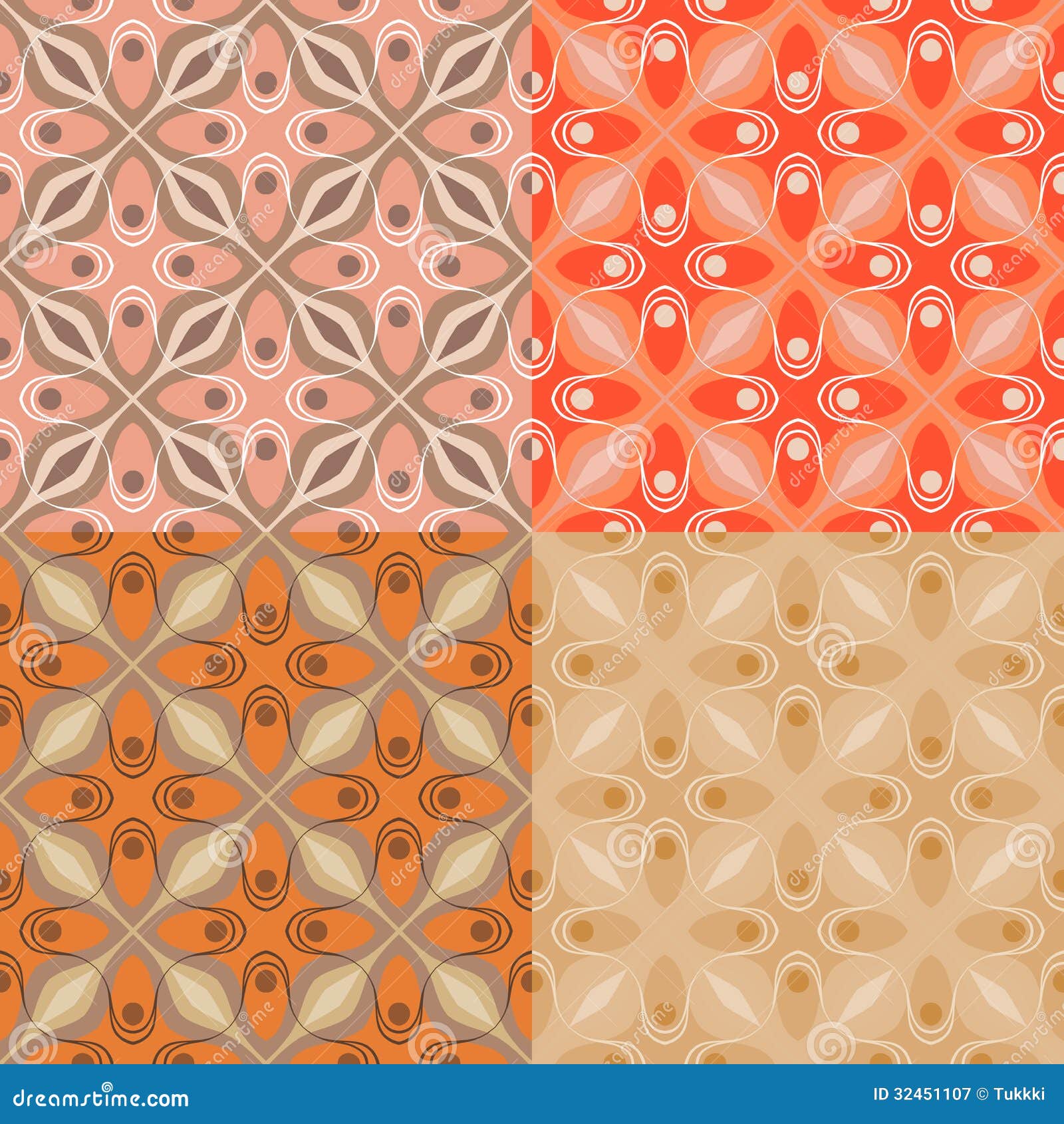 Pattern with Bold Geometric Shapes in 1970s Style Stock Vector ...