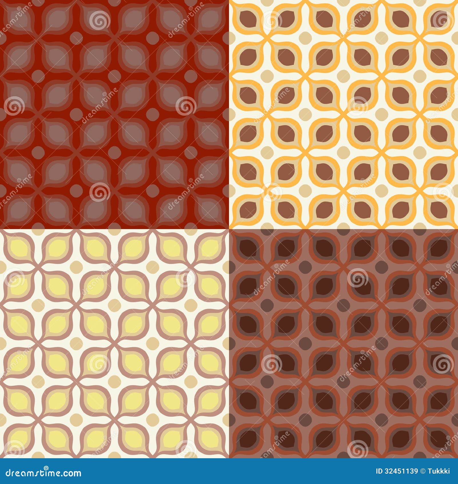 Pattern with Bold Geometric Shapes in 1970s Style Stock Vector ...