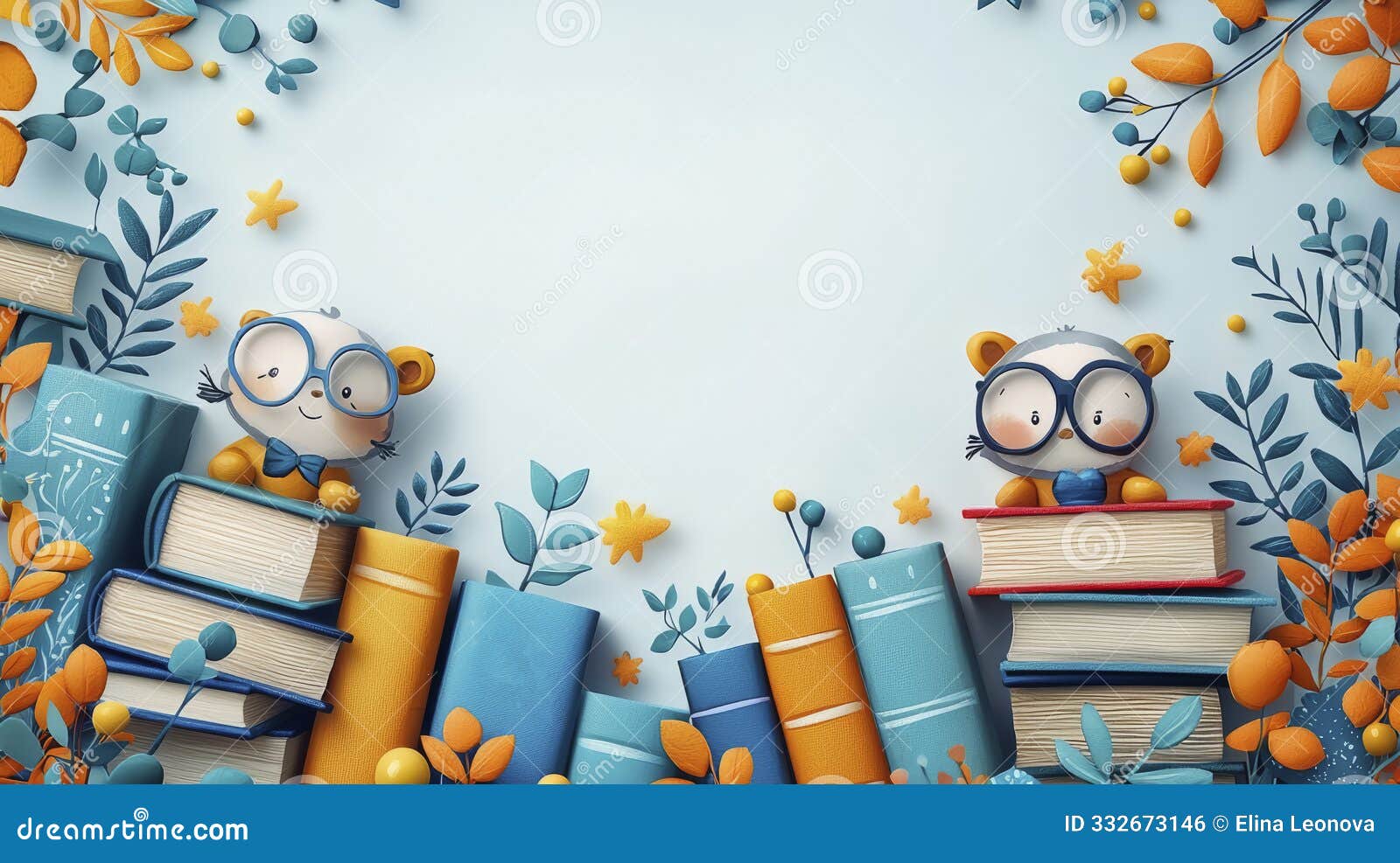Pattern of Book with Boy and Girl, Concept of Learning, Library and ...