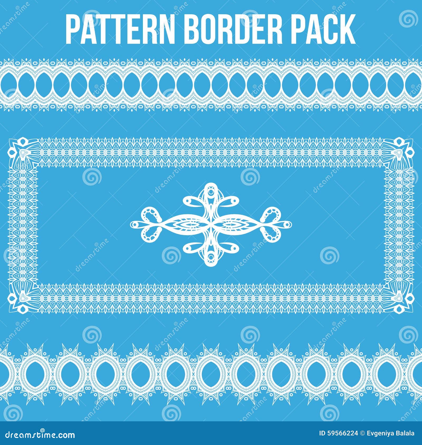 Pattern Border Pack stock vector. Illustration of decorative - 59566224