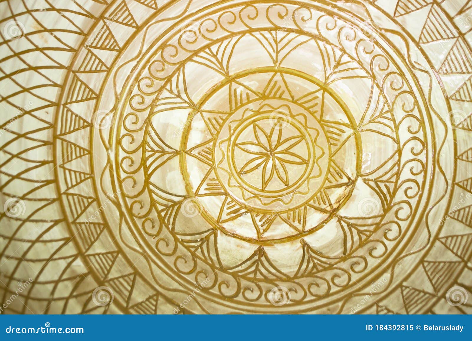 Pattern of Bowl Mandala Pottery, Authentic Pattern from Belarus Stock ...