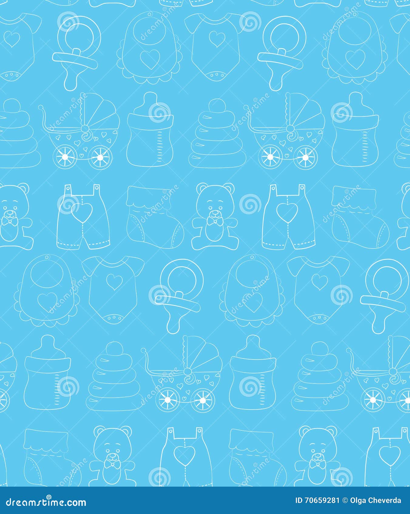 The Pattern for a Boy with White Toys Stock Vector - Illustration of ...